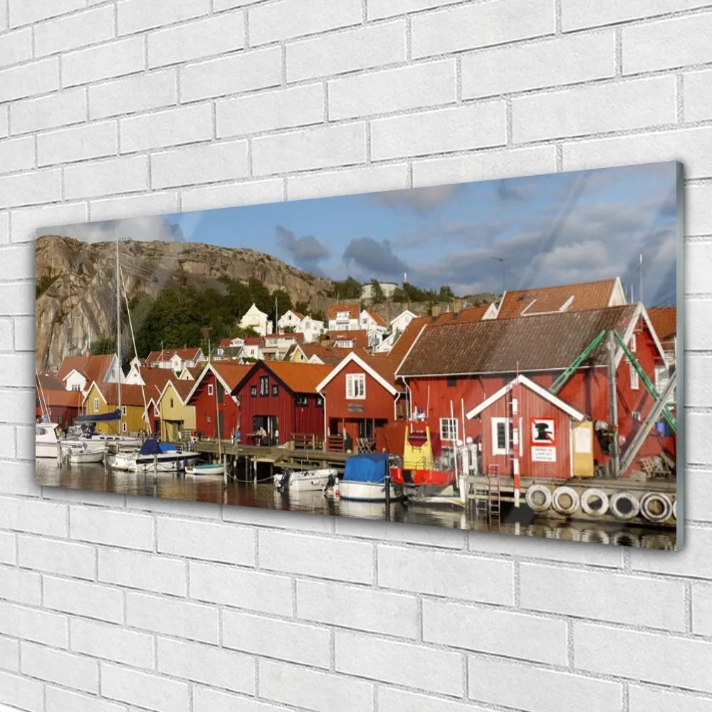 akrylový obraz Město Krajina 125x50 cm