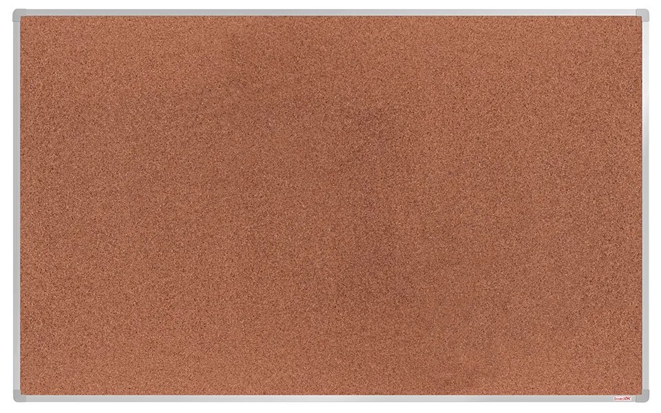 Korková nástěnka boardOK v hliníkovém rámu, 2000 x 1200 mm, eloxovaný rám
