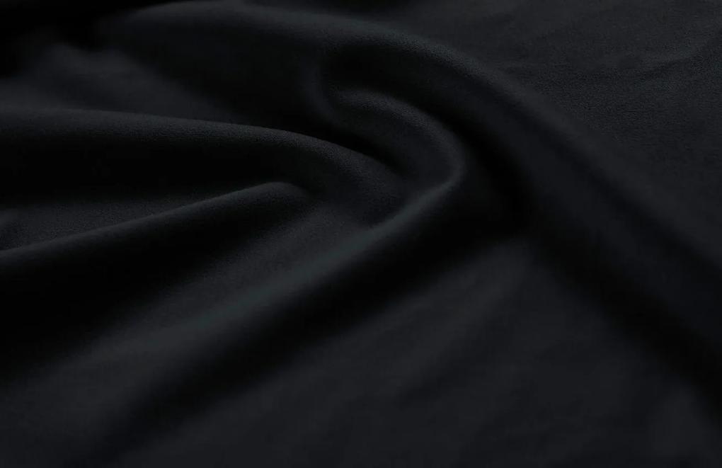 Černá sametová lenoška MICADONI JADE 160 cm, levá