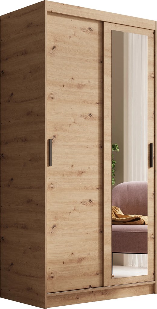 ADRK Furniture Šatní skříň s zrcadlem Hailey 100 SW-HAI-100-A