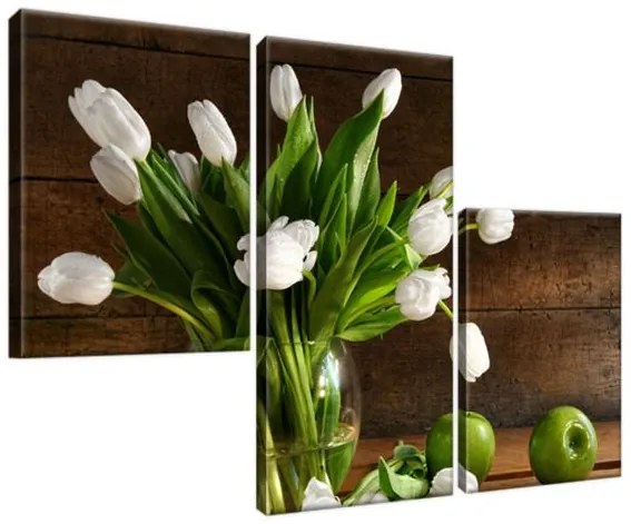Tištěný obraz Sněhobílé tulipány a jablíčka 90x60cm S-2246A_3L(P)