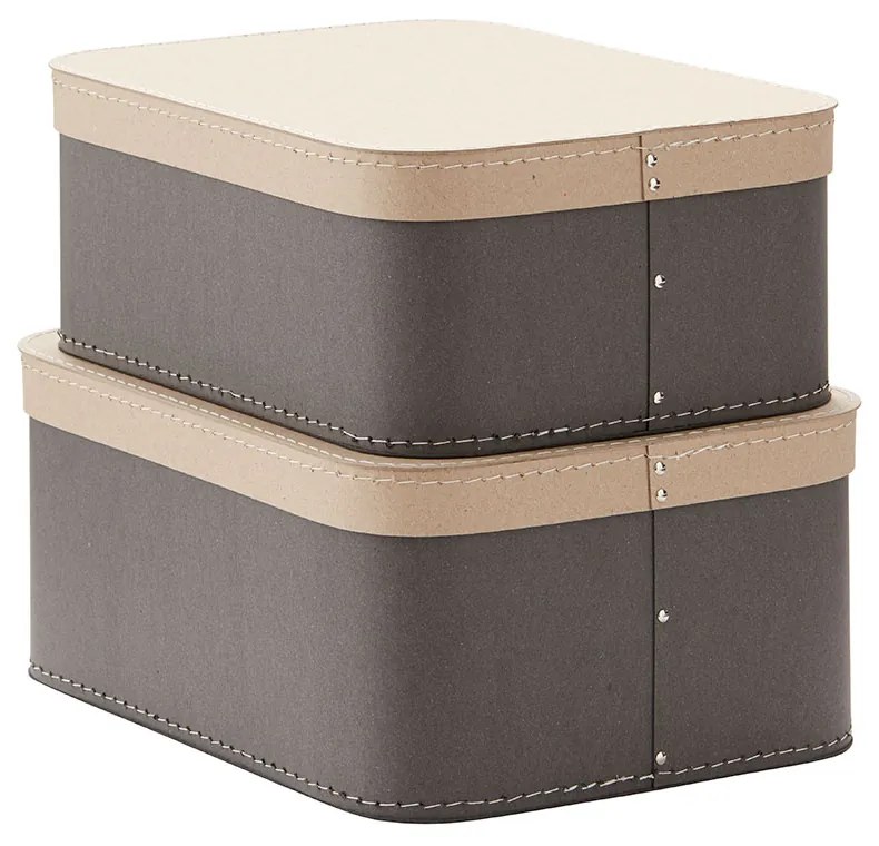 Bighome - Krabice 2 ks Grey - šedá