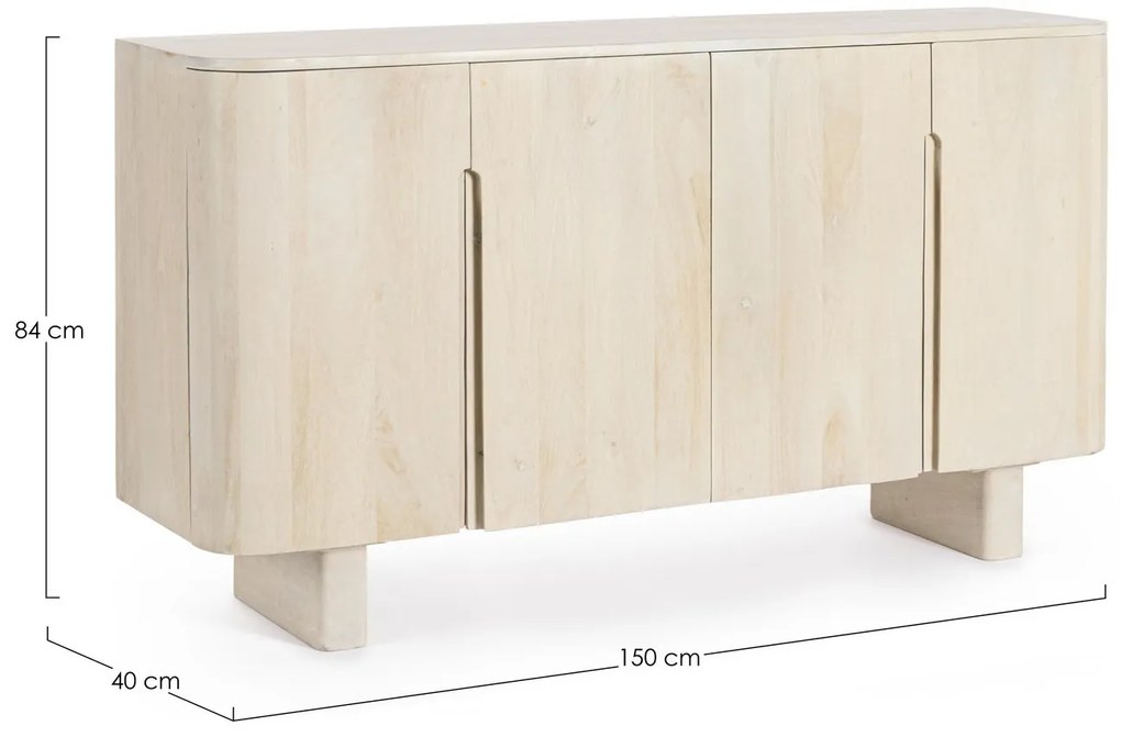 BIZZOTTO Dřevěný TV stolek SERAPIS 140x58 cm světlý 0747186