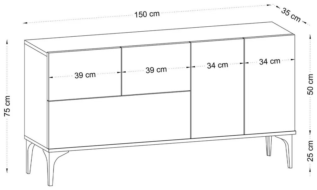 Skříňka Tress Oak and Black