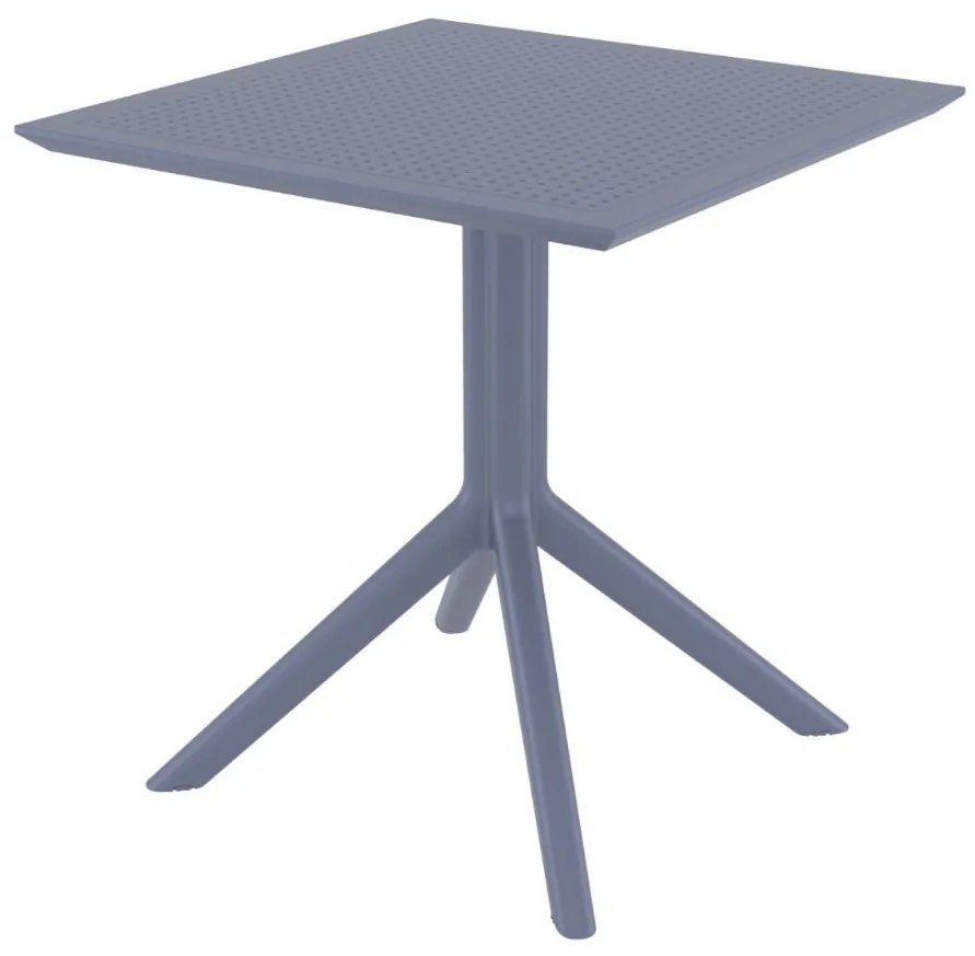 Plastový stůl na terasu SKY, 80x80, šedý