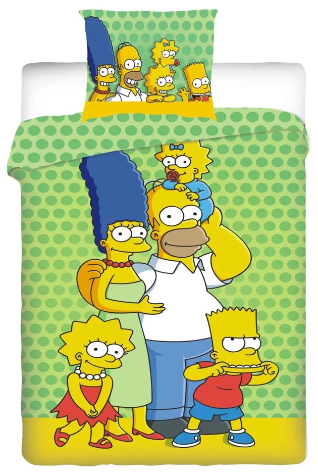 Licencovaná ložní souprava Simpsons 2014 70 x 90 + 140 x 200 cm, český výrobce Tibex