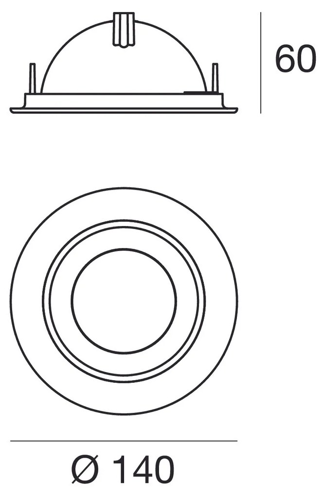 Linea Light 8470 Outlook_C, minimalistické zápustné svítidlo, 9W LED 3000K, prům. 14cm