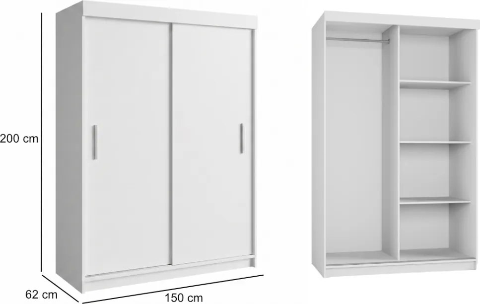 ARK Šatní skříň DIANE, 150 cm