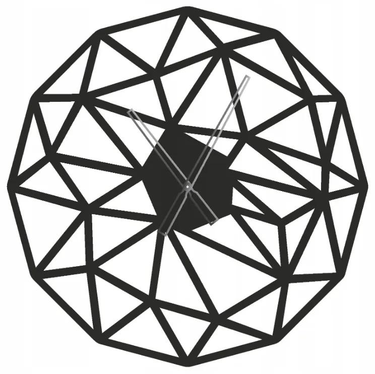 RMP Nástěnné kovové hodiny trojúhelníky 60cm černé