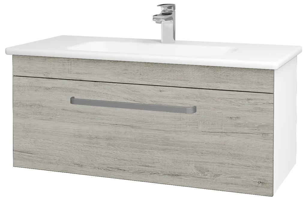 Dřevojas Koupelnová skříň ASTON SZZ 100 Varianta: N01 Bílá lesk / Úchytka T01 / D03 Cafe