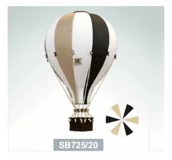 Dekorační horkovzdušný balón – černá/béžová - M-33cm x 20cm