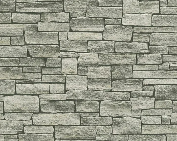A.S. Création 95871-2 tapety na zeď Best of Wood'n Stone | 0,53 x 10,05 m | béžová, šedá, černá vliesová tapeta na stěnu 958712