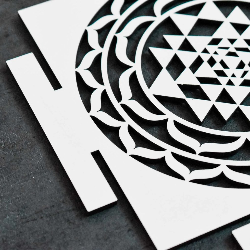 DUBLEZ | Dřevěná mandala na zeď - Symbol Sri Yantra | Obraz