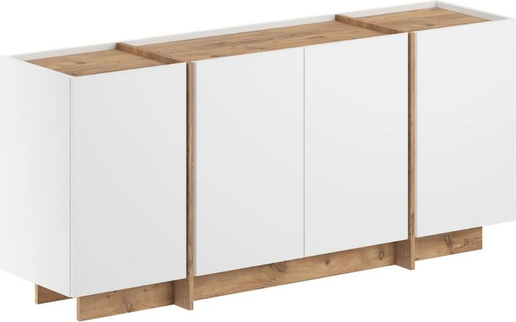 Designová komoda Radegund 180 cm bílá / atlantická borovice