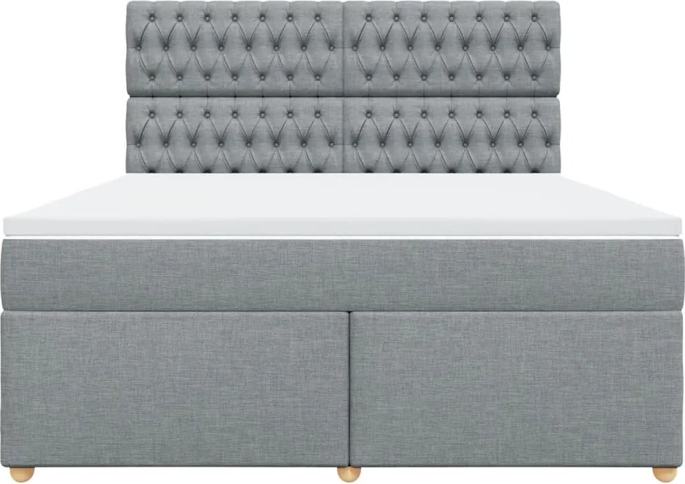 Box spring postel s matrací světle šedá 180 x 200 cm textil 3291366