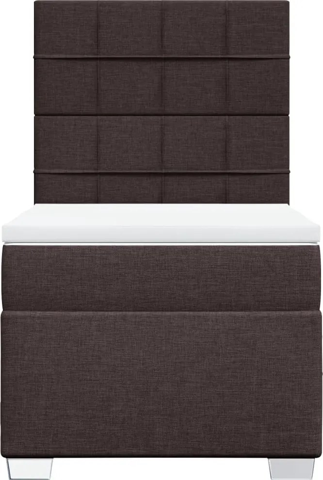 Box spring postel s matrací tmavě hnědá 90x200 cm textil 3292674