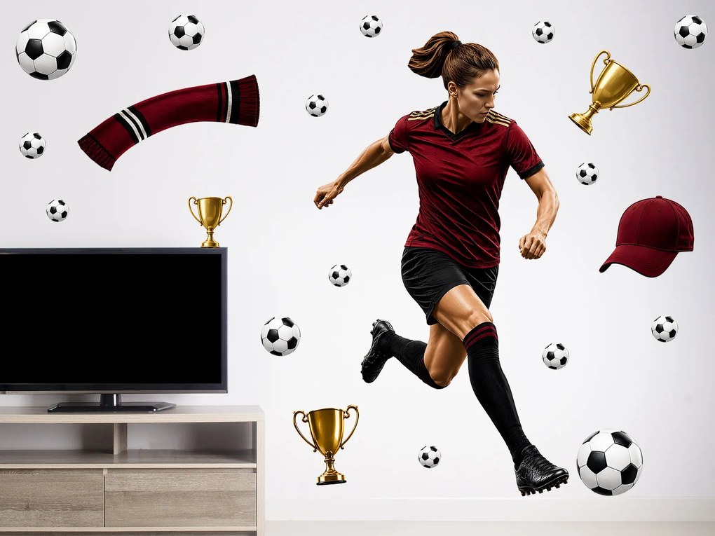 Fotbalistka Sparta Praha úpravy na přání sportovní samolepky na zeď arch 41 x 75 cm