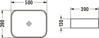 Mexen Carla, umyvadlo na desku 50 x 39 cm, černá matná, 21555085