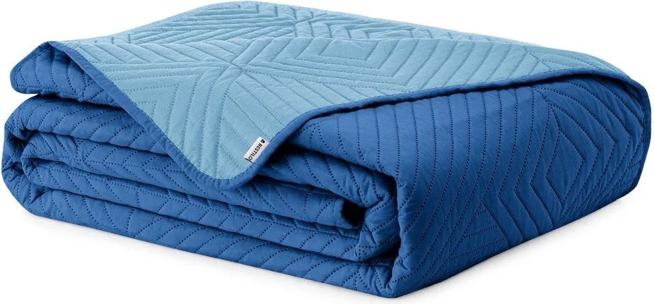 Modrý prošívaný přehoz z mikrovlákna 240x260 cm Softa – Restilo