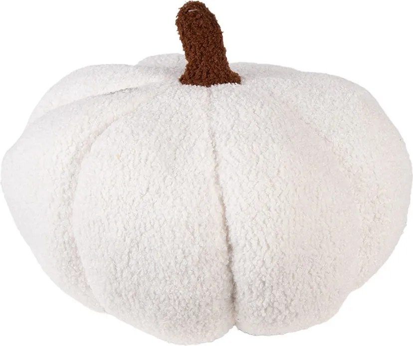 Bílá textilní dekorace dýně Pillo Pumpkin L - Ø 35*22 cm
