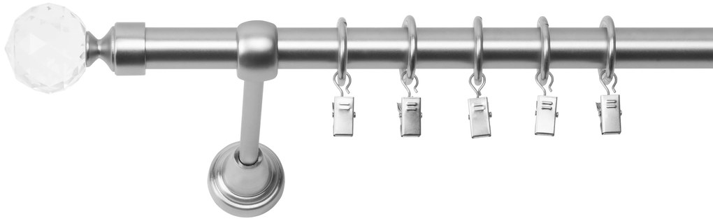 Jednořadá Garnýž Belluna 19 mm matný chrom 240 cm