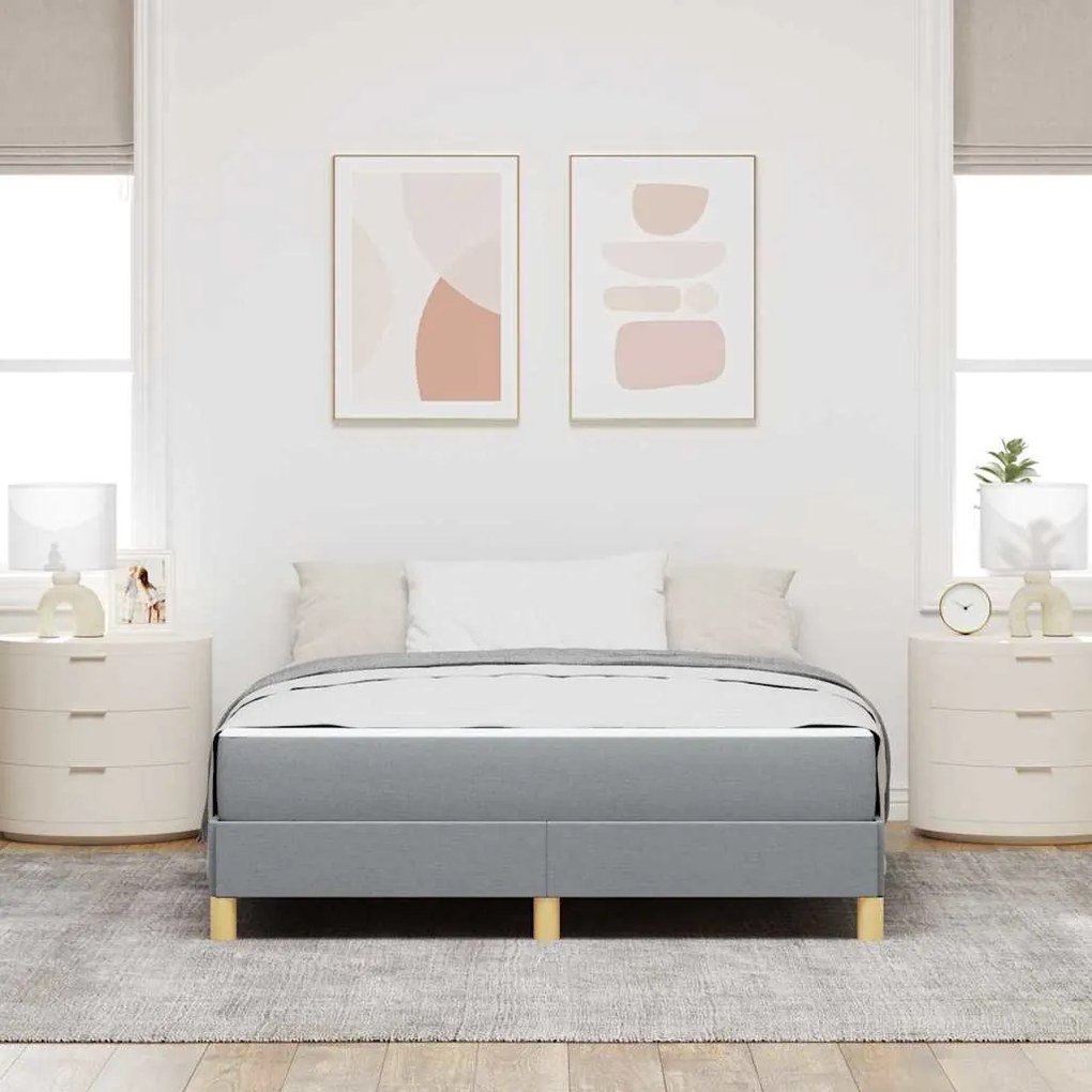 Postel s boxspringem s matrací Světle šedá 140 x 190 cm textil 3398563