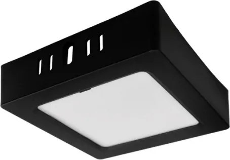 LED přisazený stropní panel – čtverec, 6 W, 660 lm, černý