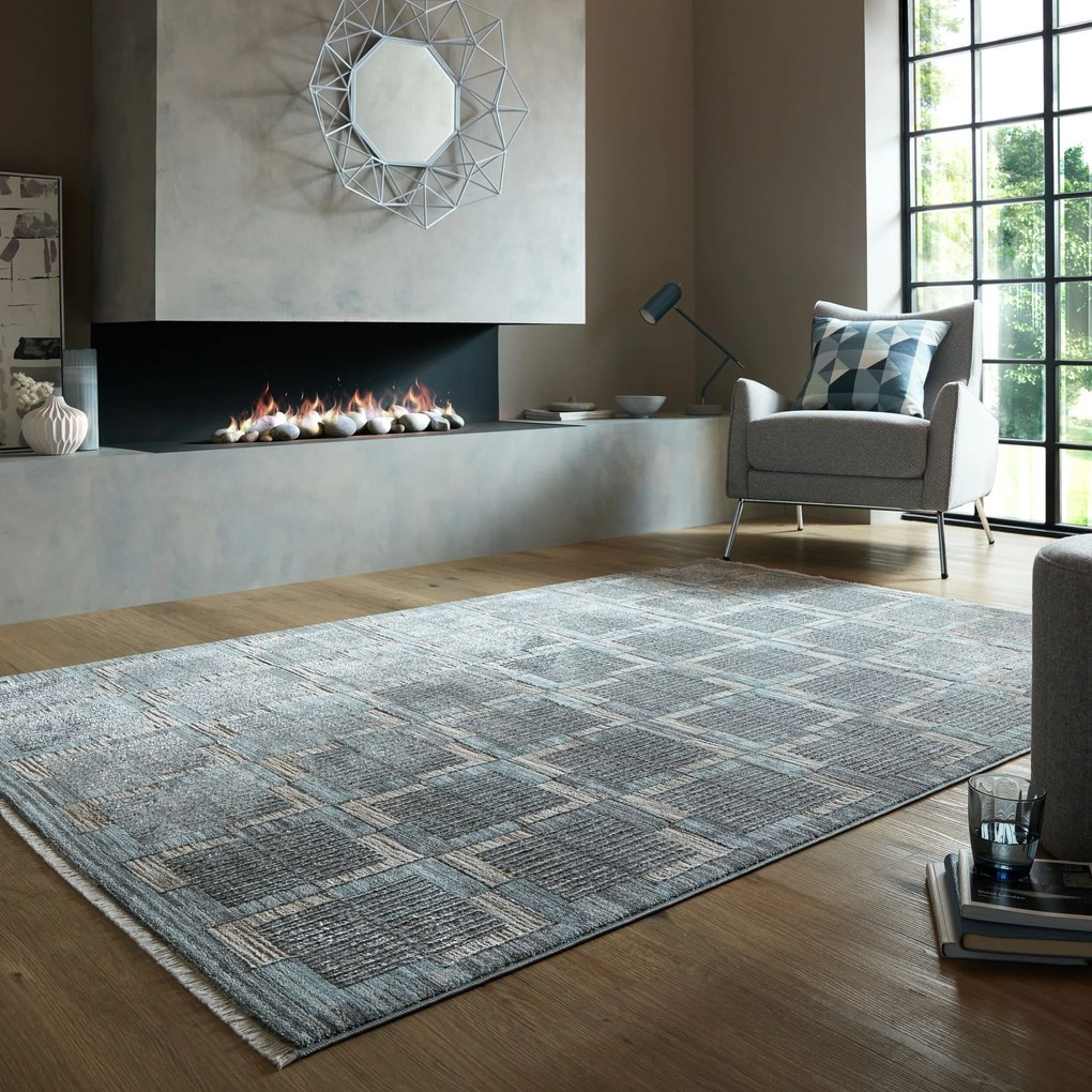 Kusový koberec Evelyn Blocks Natural, 120x170, viacfarebná, obývacia izba, Flair Rugs