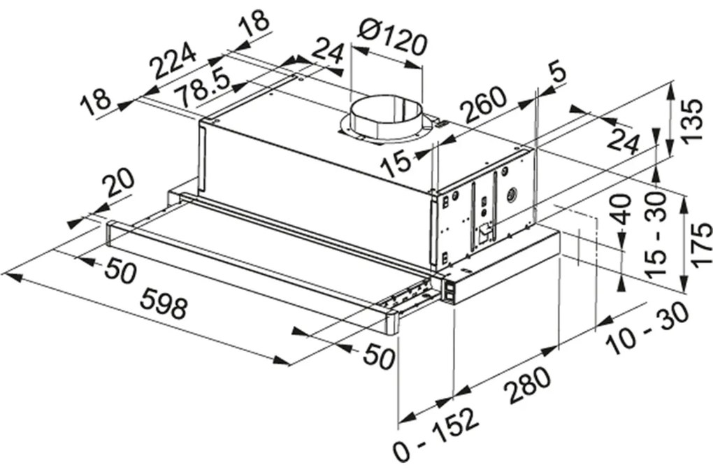 Výsuvná digestoř Franke FTC 632L BK