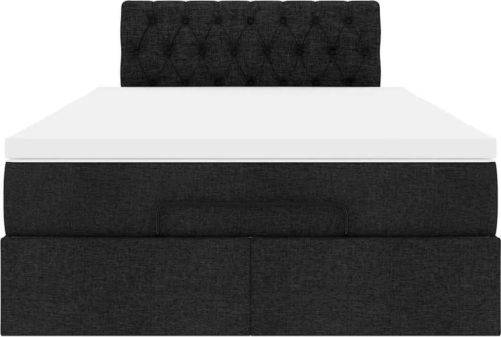 Osmanský postel s matrací černá 120x200 cm textil 3311534