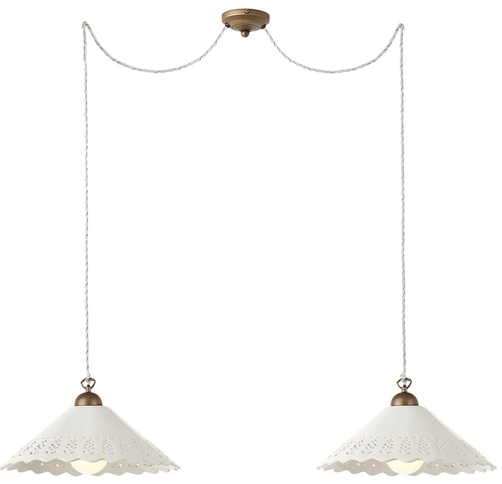 Světla a lustry REDO GROUP Keramické retro svítidlo Incanti Lea 02-804-CT40/2×E27/mosaz