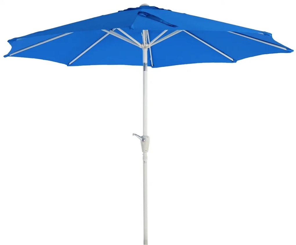 Slunečník N18 Ø 2,7 m sklopný polyester/hliník - modrý