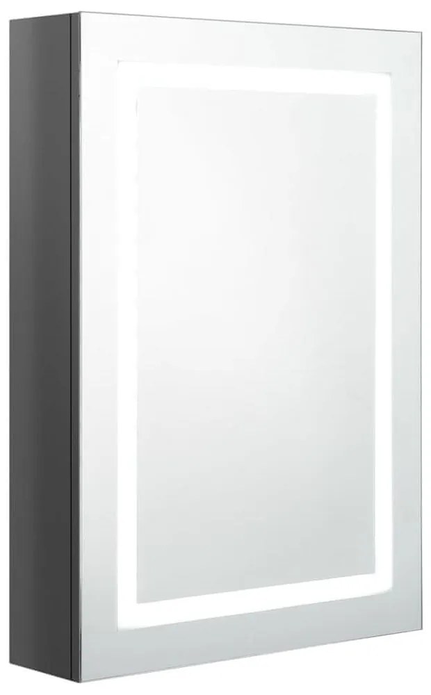 Petromila LED koupelnová skříňka se zrcadlem zářivě šedá 50 x 13 x 70 cm