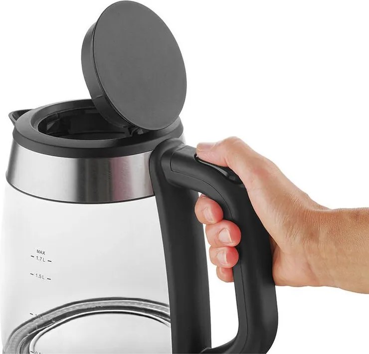 Rychlovarná konvice skleněná SILVER 1,7 l