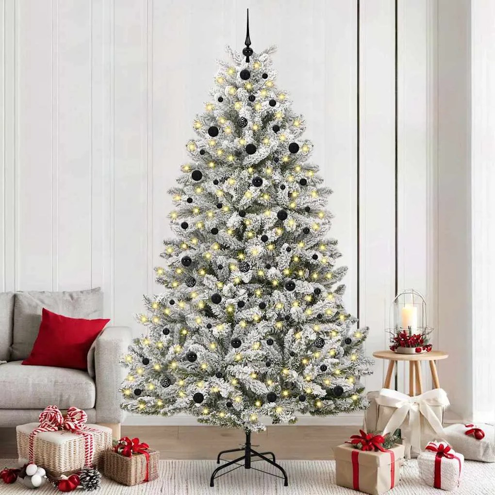 Umělý vánoční stromeček 240 cm 300 LED Teplá bílá PVC a ocel 3395767