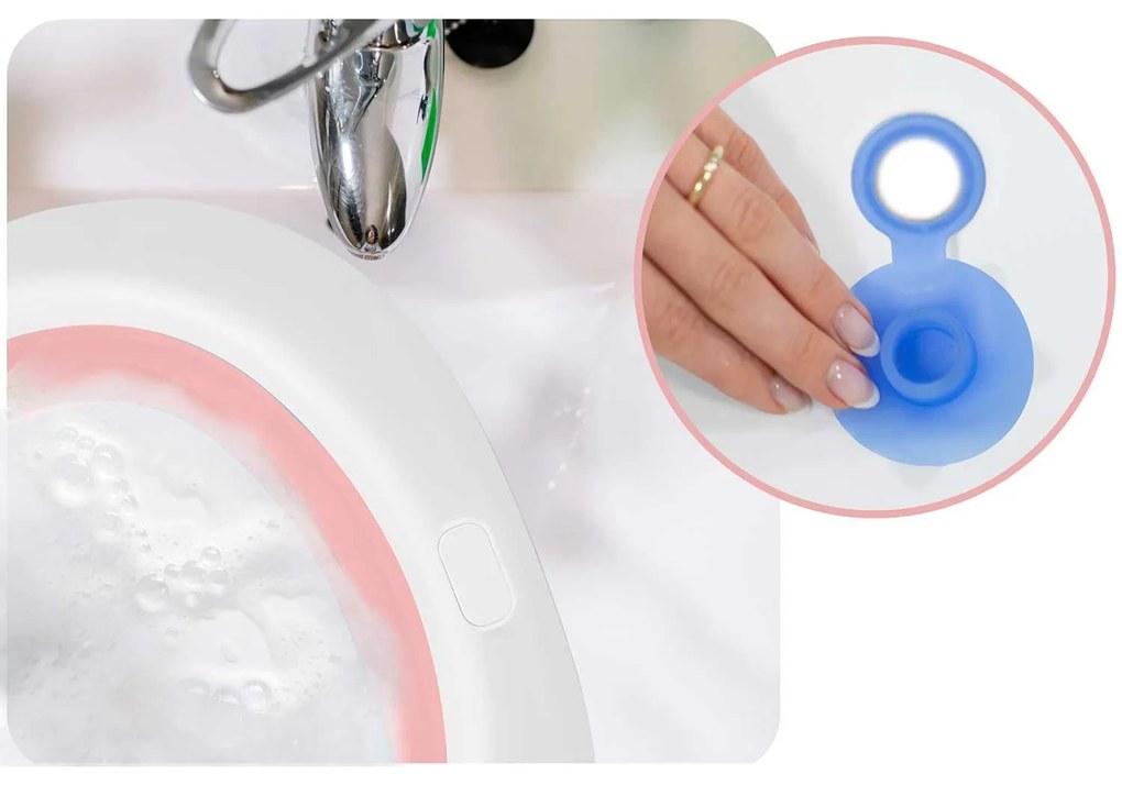 Ricokids Dětská vanička s teploměrem RK-282 bílá a růžová