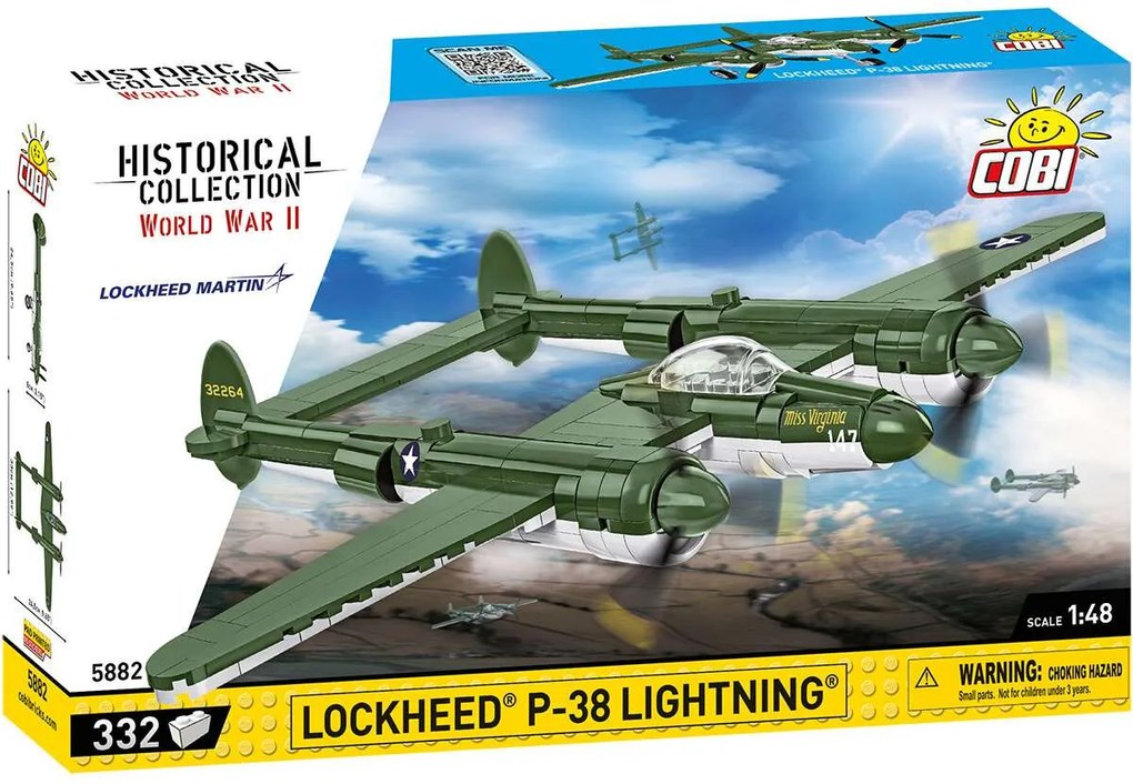Cobi 5882 americký stíhací letoun lockheed p-38 lightning