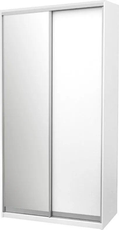 Skříň 2D 1200x2400x600, DTD + zrcadlo, bílá