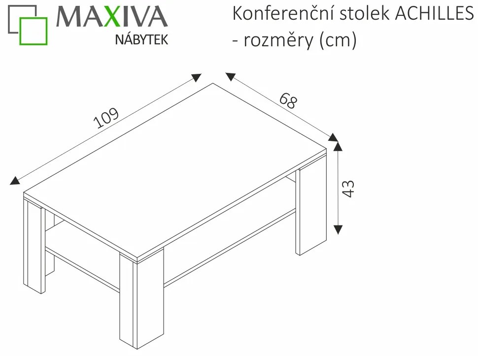 MAXIVA Konferenční stolek - ACHILLES, švestka