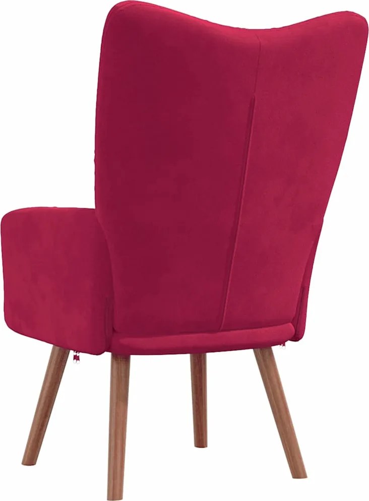 Relaxační křeslo vínové samet 328056