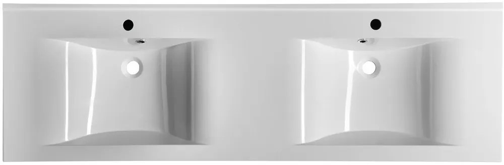 Sapho, FLAVIA dvojumyvadlo 160x50cm, litý mramor, bílá, 68164