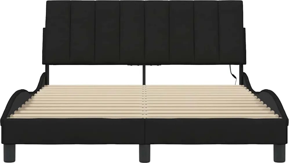 Rám postele bez matrace Hanko černý 140 x 200 cm textil 3310463
