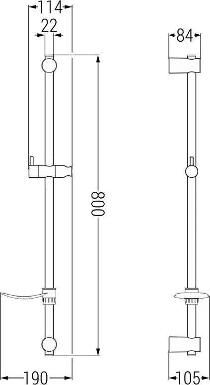 Mexen DF sprchová tyč s mýdlenkou 80 cm, zlatá - 79382-50