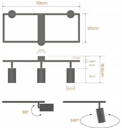Bodové svítidlo 3xGU10/30W/230V bílá