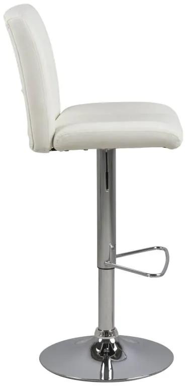 Designová barová židle Nerine bílá a chromová-ekokůže