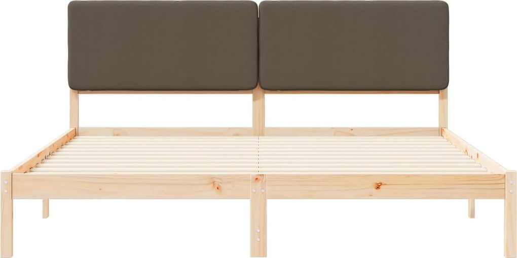 Rám postele s čalouněným čelem s čelo Taupe 200 x 200 cm 3405565