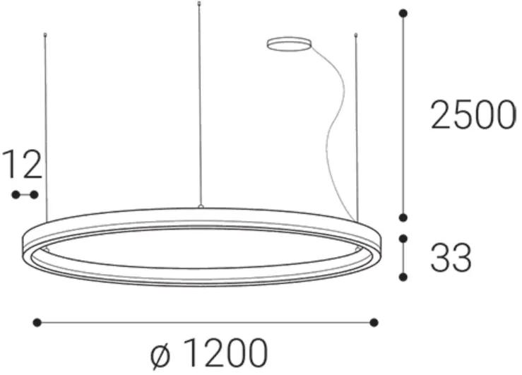 Závěsné led svítidlo LED2 Circle Barva: Bílá, Chromatičnost: 3000K Dali, Ø - Průměr: 60cm