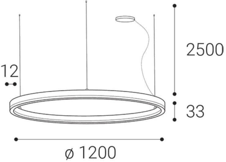 Závěsné led svítidlo LED2 Circle Barva: Bílá, Chromatičnost: 3000K ON/Of, Ø - Průměr: 60cm