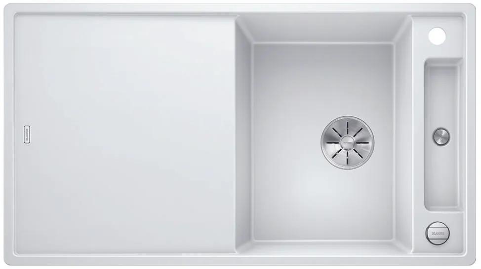 Granitový dřez Blanco AXIA III 5 S-F InFino bílá + skleněná krájecí deska a excentr 523234