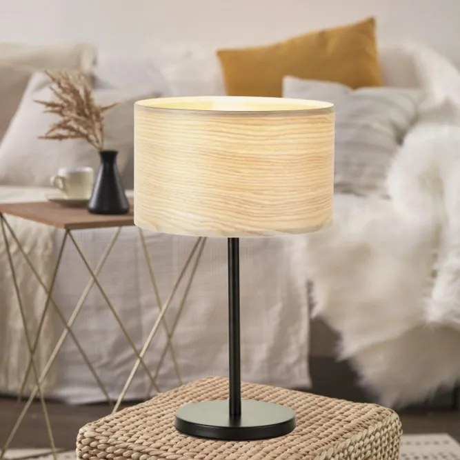 Brilliant 93139/76 Stolní lampa ROMM dřevěné svítidlo